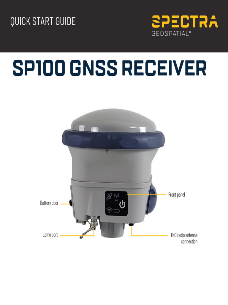 SpectraGeospatial_SP100_QuickStartGde_RevC_ENG | PDF | Login | Radio