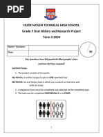 Grade 9 Term 3 History Project 2025 | PDF | Learning | Cognition