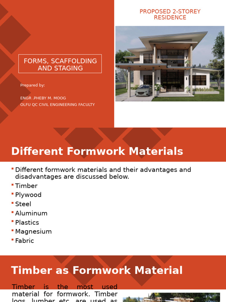 Scaffolding and Formwork Materials Guide | PDF | Scaffolding | Concrete