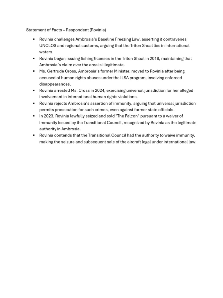 Statement of Facts - Respondent | PDF