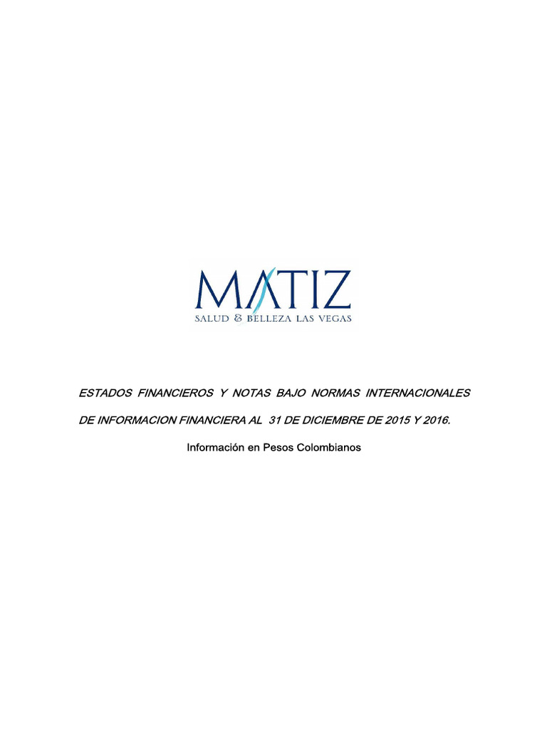 Notas Eeff | PDF | normas internacionales de INFORMACION FINANCIERA | Contabilidad