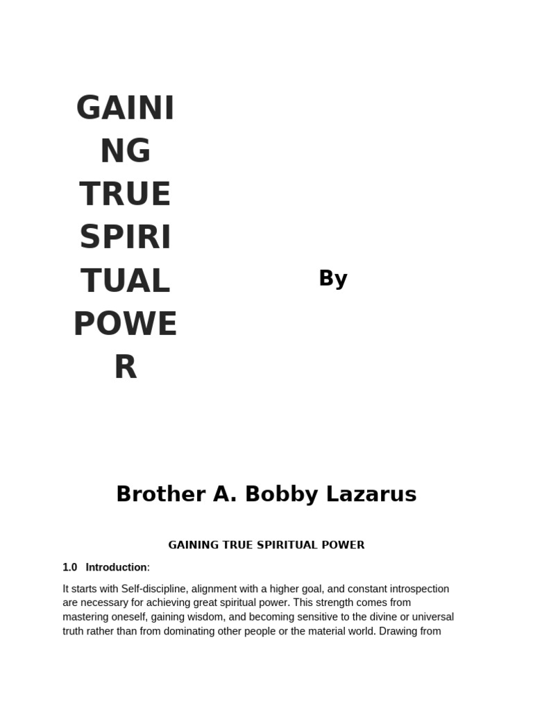 GAINING TRUE SPIRITUAL POWER Article 1 On The Blog | PDF | Spirituality ...