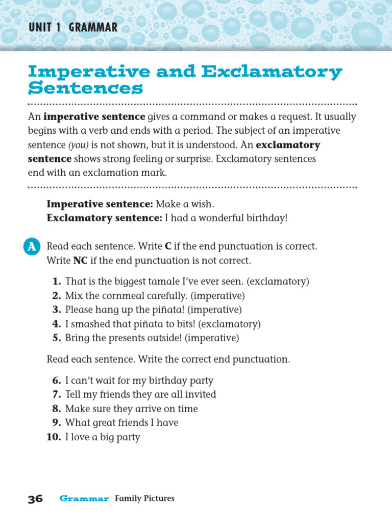 7 Imperative and Exclamatory | PDF | Sentence (Linguistics) | Language ...