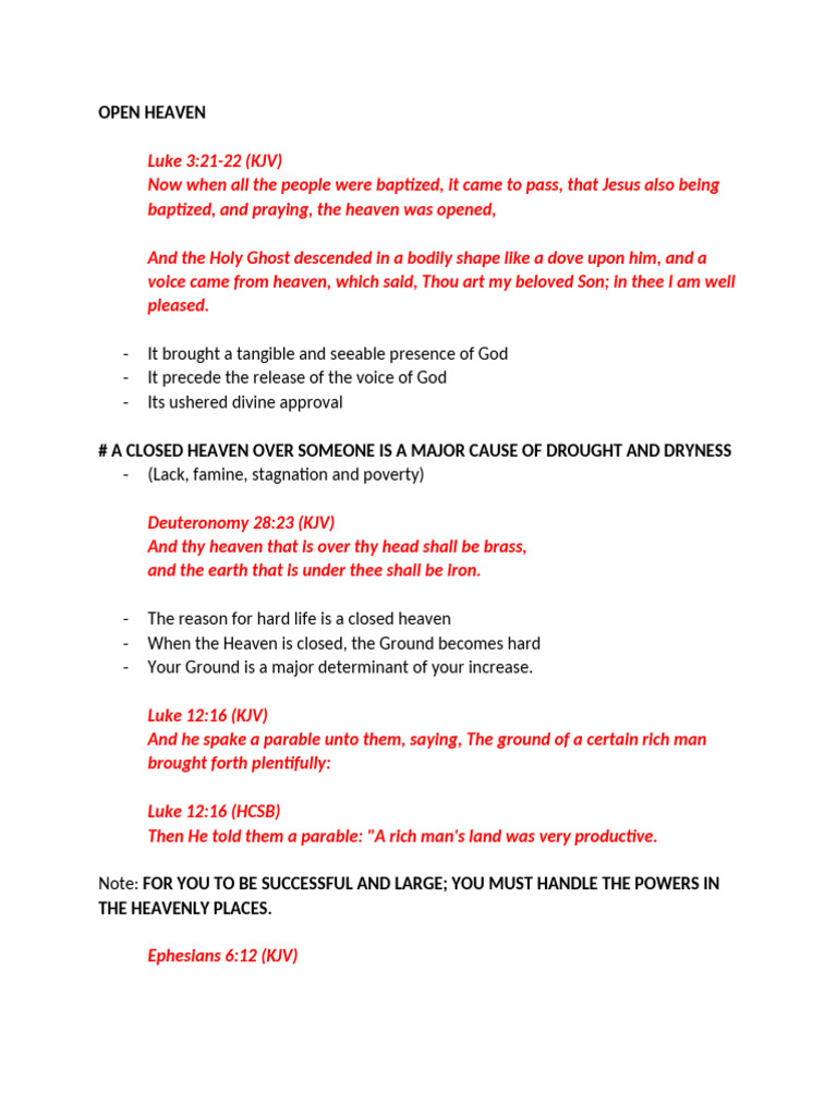 Open Heaven | PDF | Heaven | Jesus