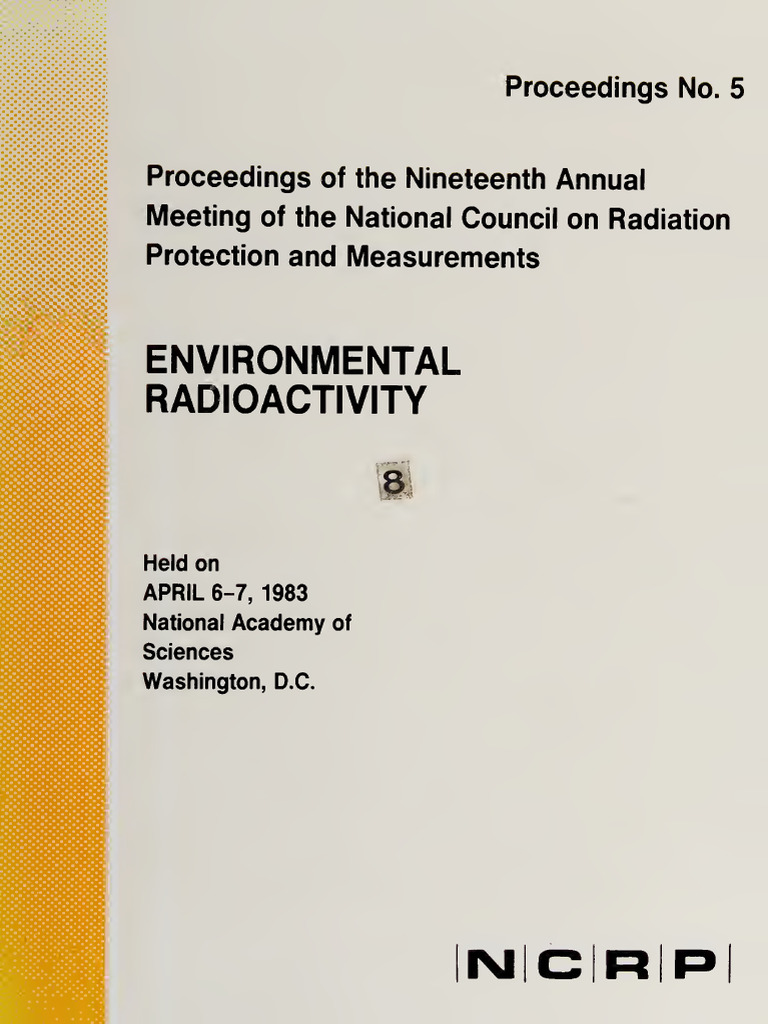 19th e Environmental Radioactivity - Proceedings | PDF | Radiation ...