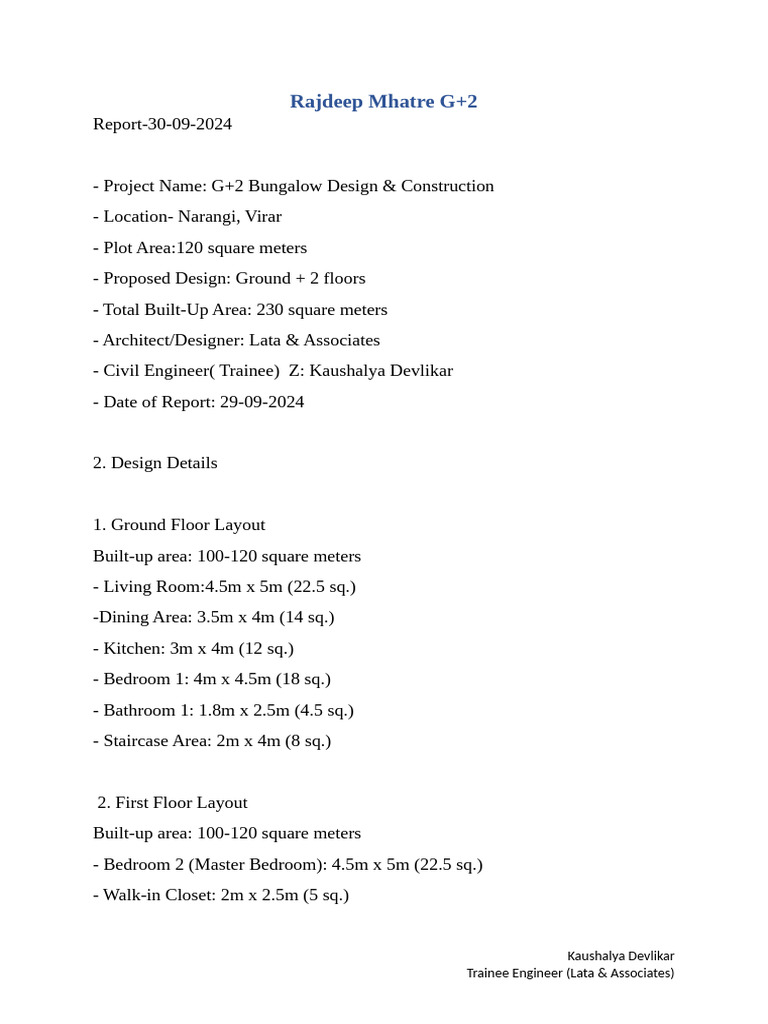 Rajdeep Mhatre Project Progress | PDF | Bedroom | Structural Engineering