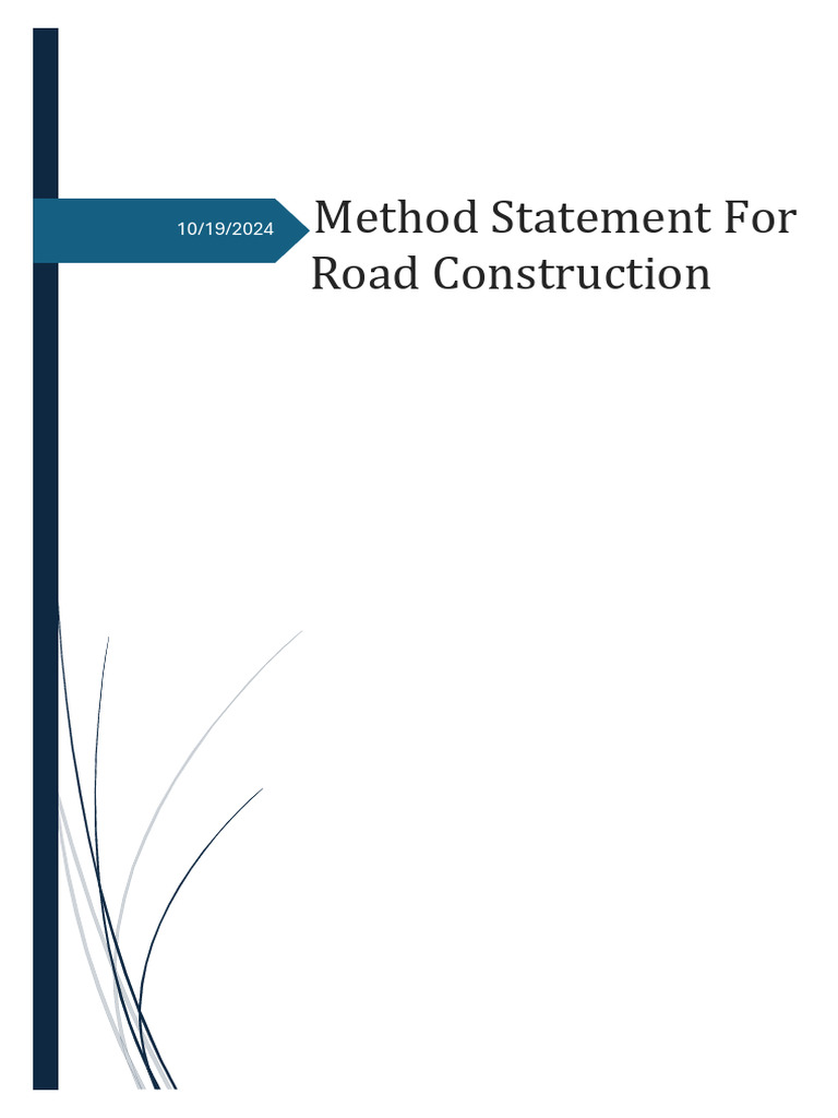 Road Construction Method Statement-Roadway Excavation | PDF | Road | Transport