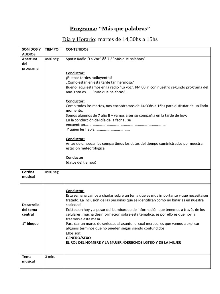 Programa Radio | PDF | Radiodifusión | LGBT