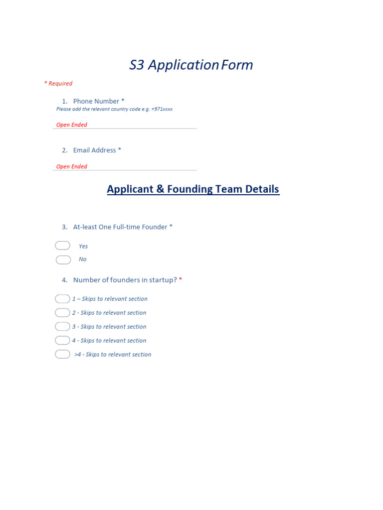 S3 Application Form | PDF | Startup Company | Small Business ...