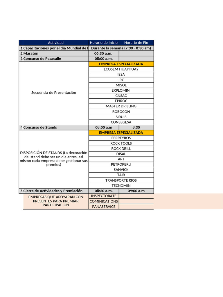 Programa Del Dia Mundial de Seguridad | PDF
