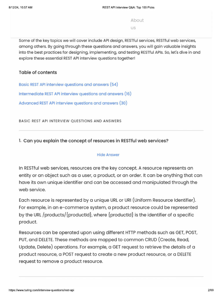 API Questions (Turing Website) | PDF