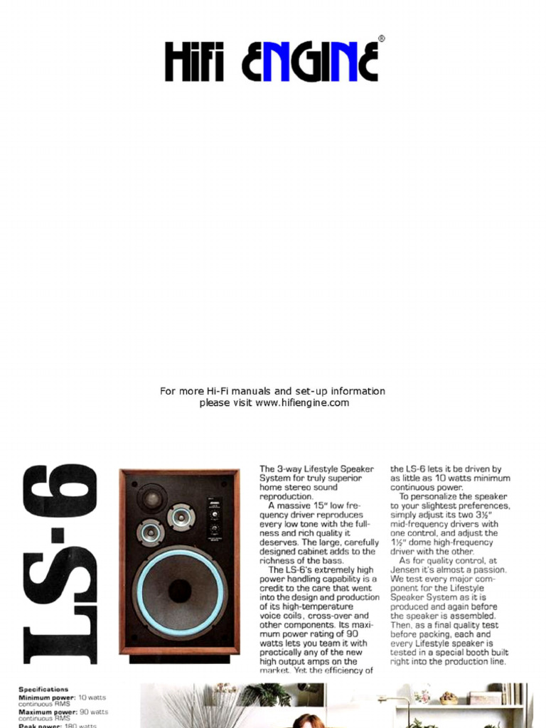 Jensen Ls-6 Flyer | PDF