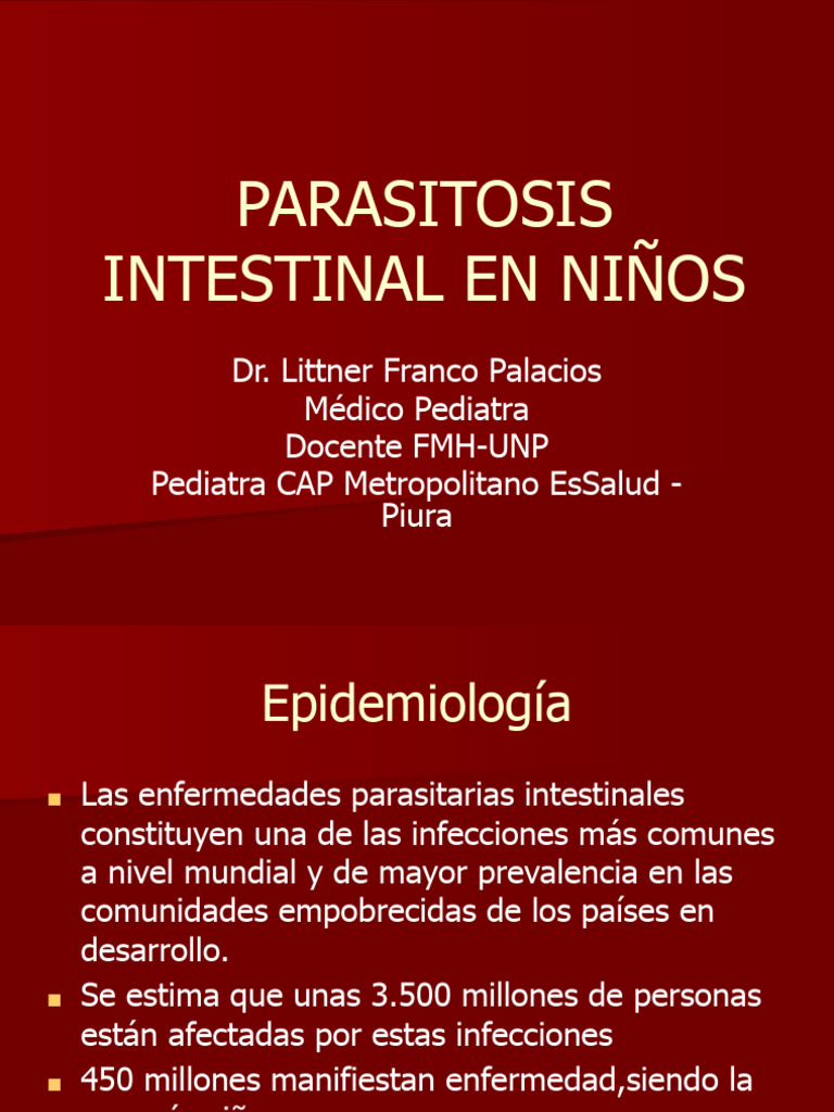 Parasitosis Intestinal en Niños | PDF | Especialidades Medicas ...