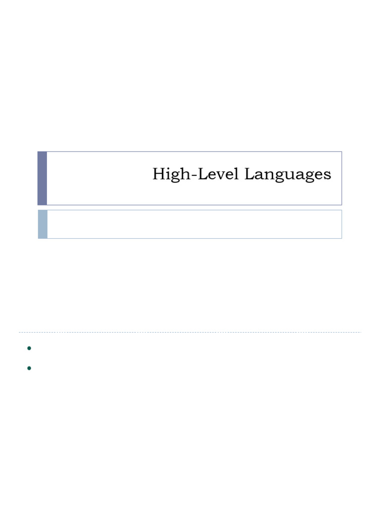 HLL Languages | PDF | Programming | Computer Program
