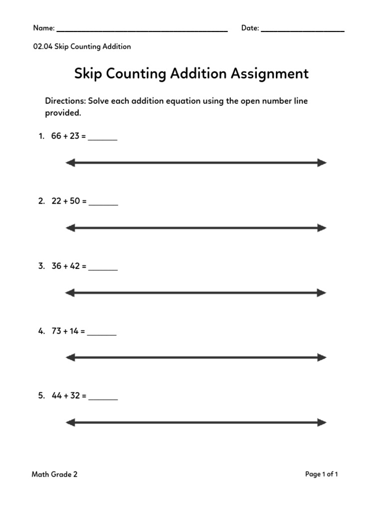 Math g2 2 4 6 1 Skip Counting Addition Assignment | PDF
