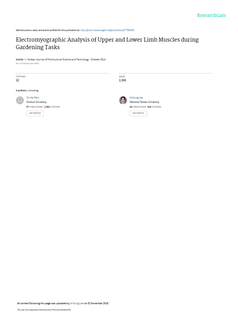 Electromyographic Analysis of Upper and Lower Limb | PDF | Electromyography | Moving Average