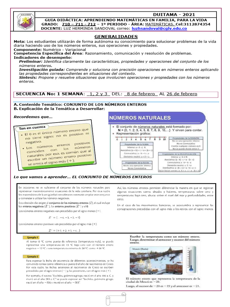 Guia 7 Matem, P 1 | PDF | Matemáticas | Cognición