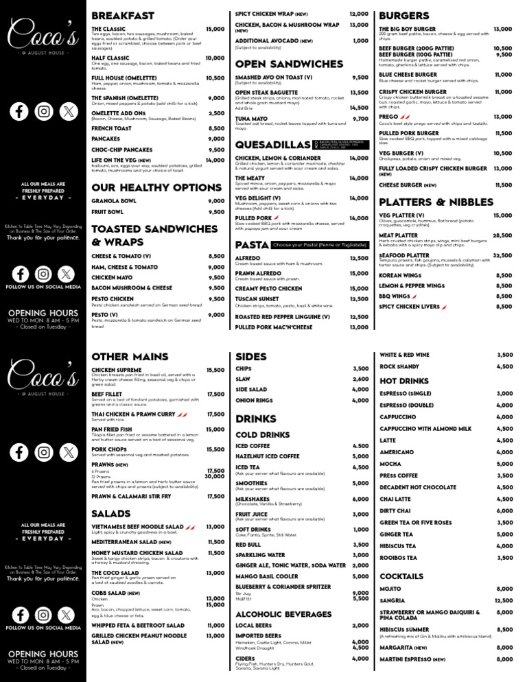 Cocos August House Pdf Hamburgers Sausage