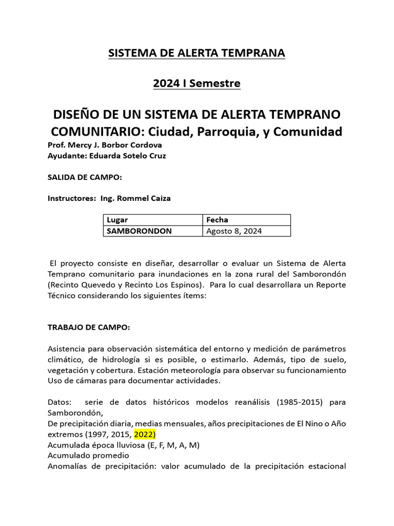 Proyecto Final Sat 2024 | PDF | Inundar | Precipitación