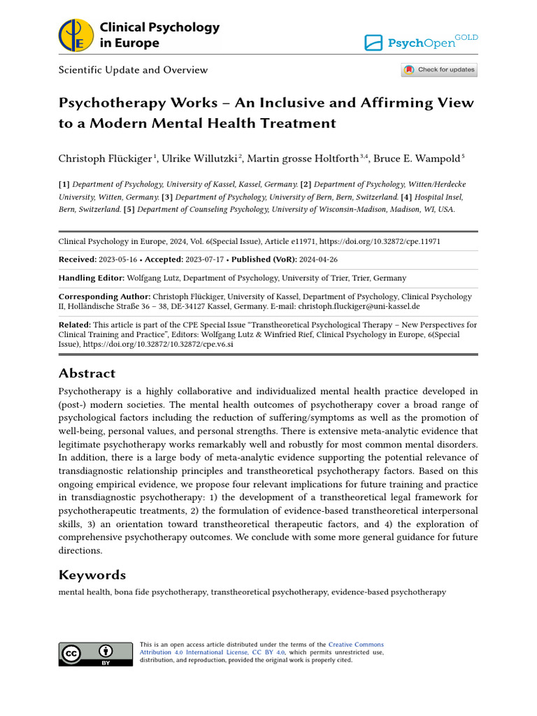 Psychotherapy Works - An Inclusive and Affirming V | PDF ...