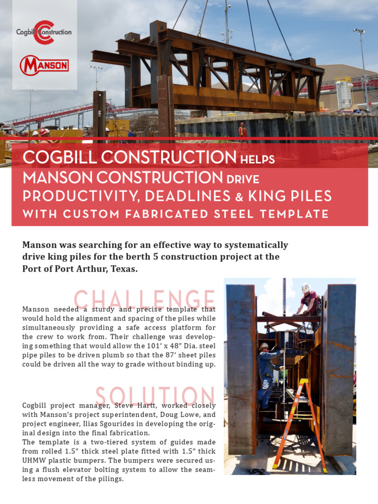 Case Study - Manson Construction Pile Driving Template Project | PDF