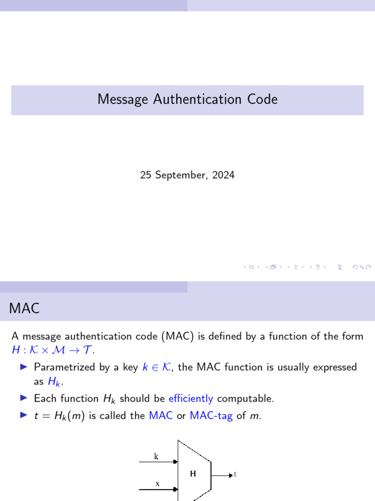 Message Authentication code | PDF | Applied Mathematics | Cryptography