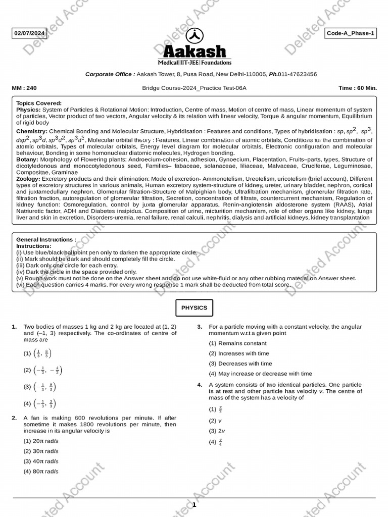 Bridge Course (P1) - 2024 PT06A 02-07-2024 Watermark | PDF