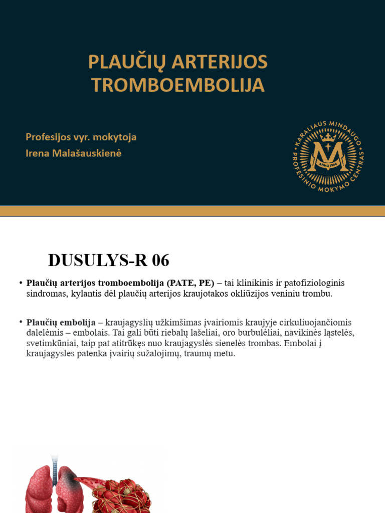 5.. Plaučių Embolija | PDF