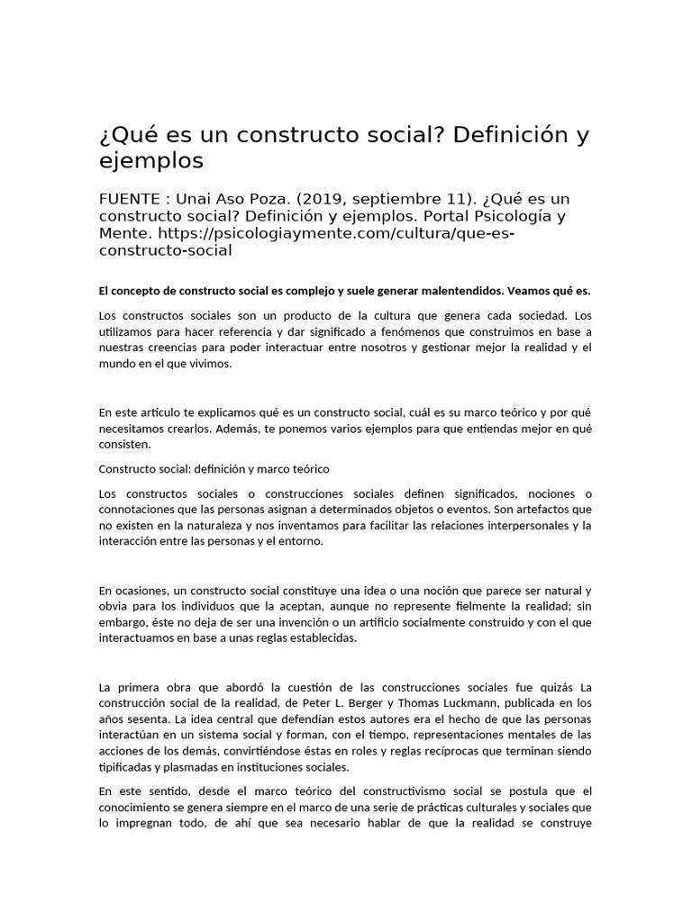 1 Material de Estudio .Qué Es Un Constructo Social | PDF | Sociedad | Género