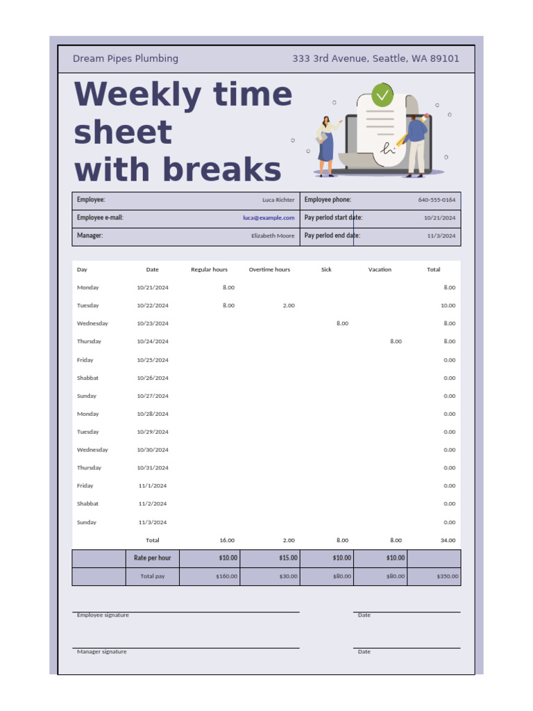 Biweekly Time Sheet | PDF