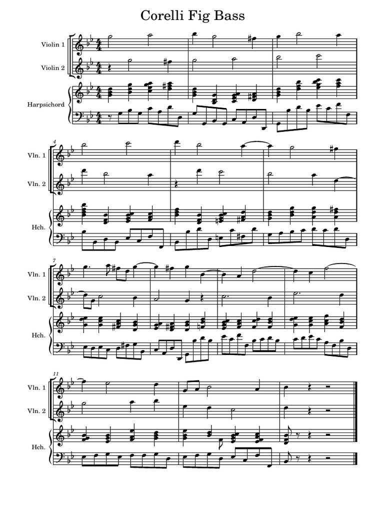 Corelli Fig Bass | PDF | Baroque Music | Musical Compositions
