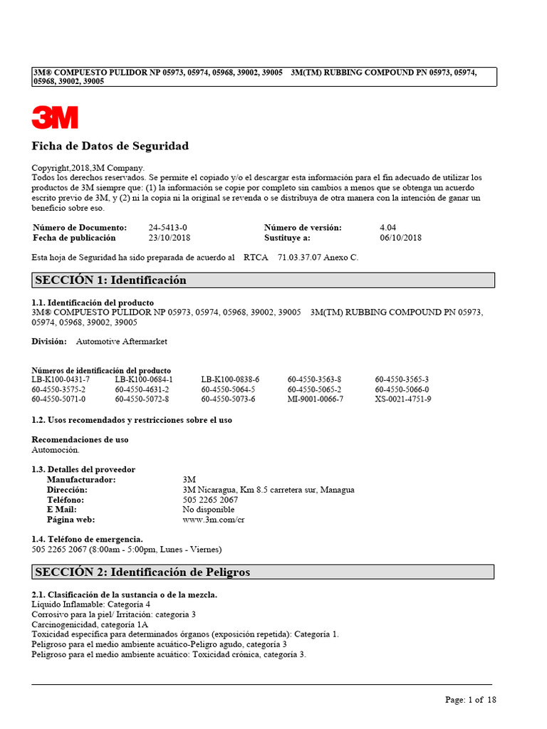 HDS 3M Pasta para Pulir 5974 | PDF | Glicerol | Química
