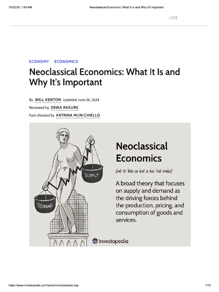 Neo Classical Economics | PDF
