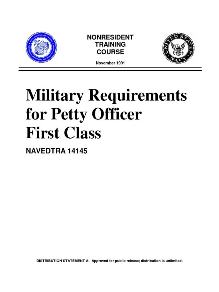 US Navy Course NAVEDTRA 14145 - Military Requirements For Petty Officer ...