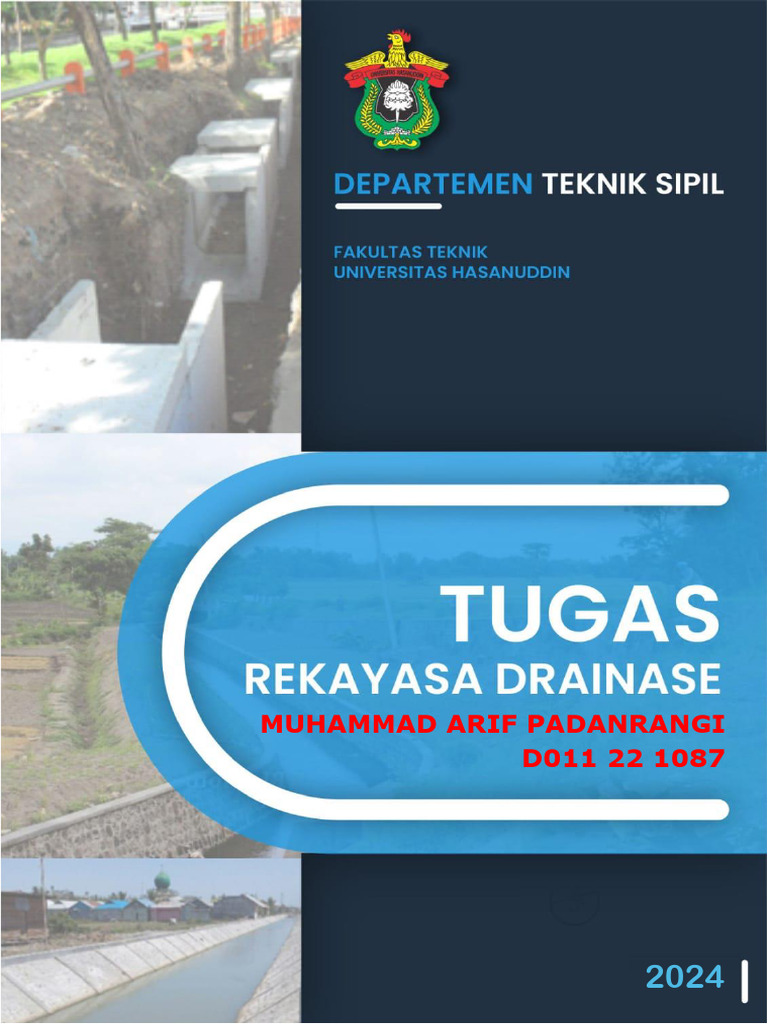 Sampul Tugas REKAYASA DRAINASE 2024 | PDF