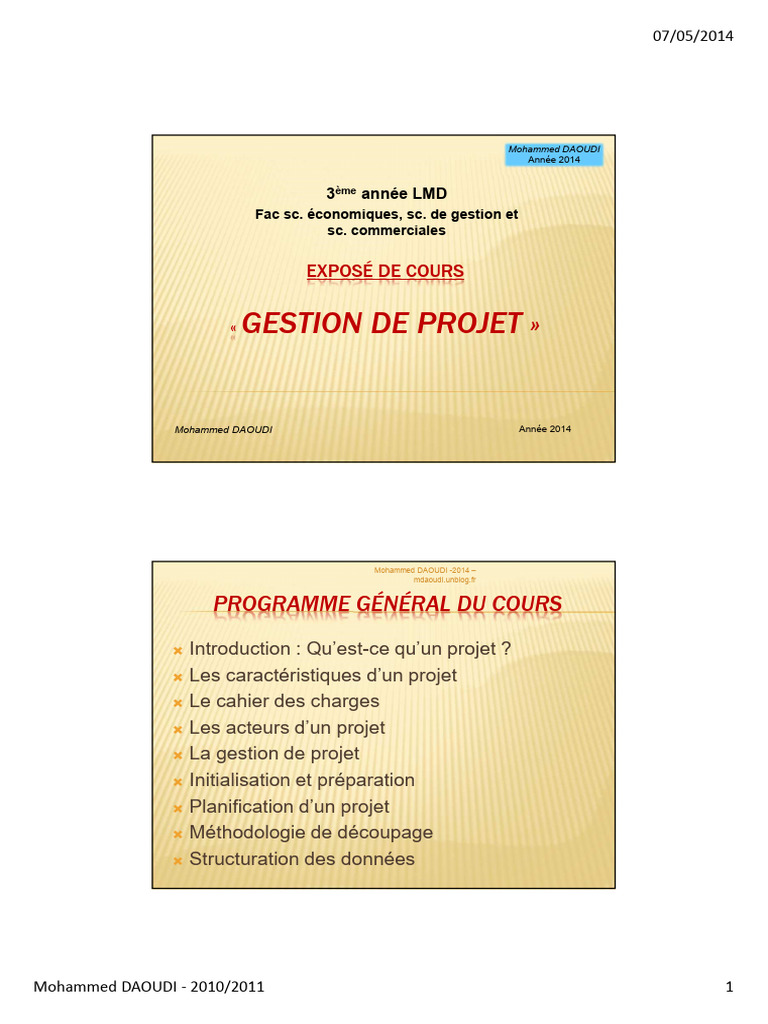 Cours Gestion de Projet | PDF
