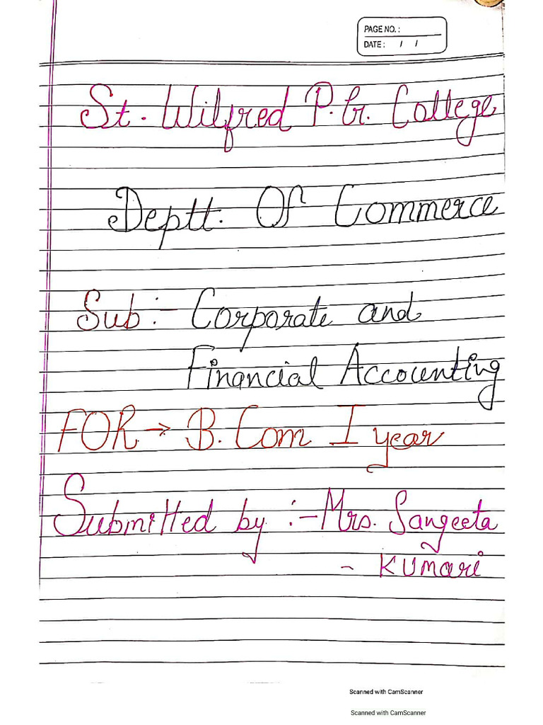 Corporate Accounting Notes | PDF