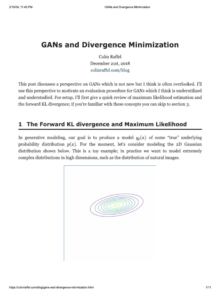 GANs and Divergence Minimization | PDF