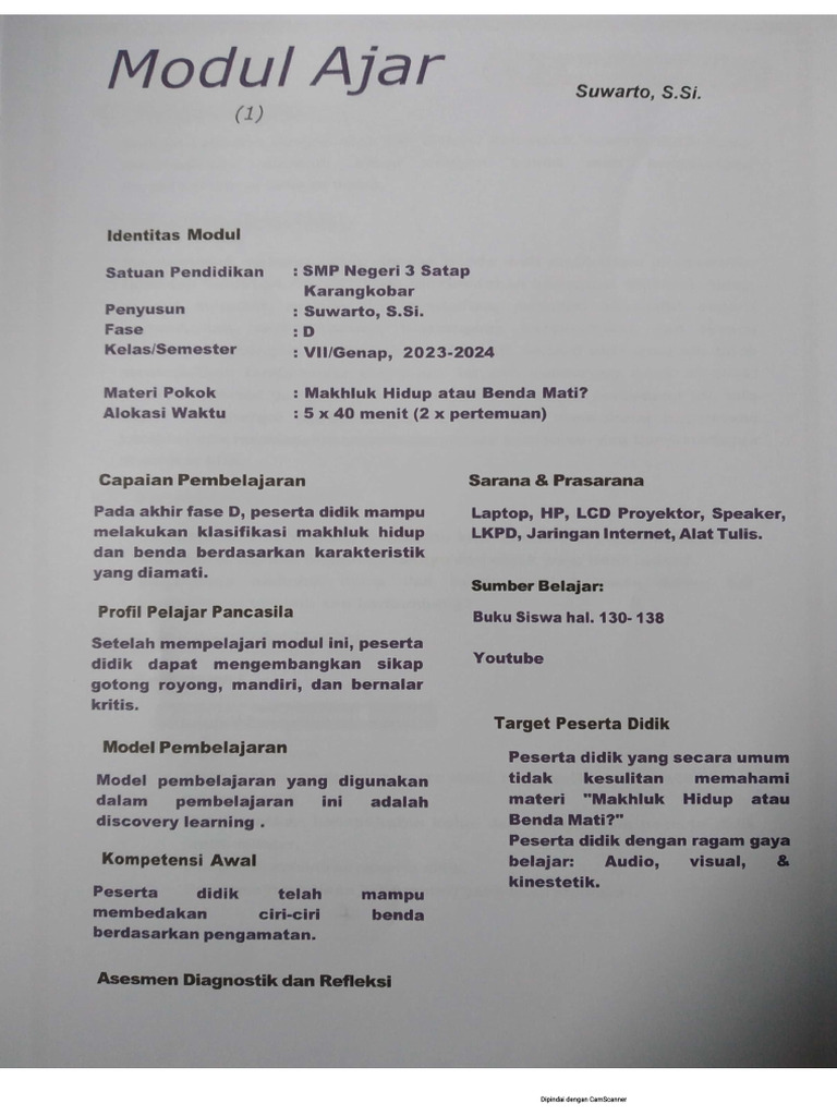 Modul Ajar Ipa Suwarto | PDF
