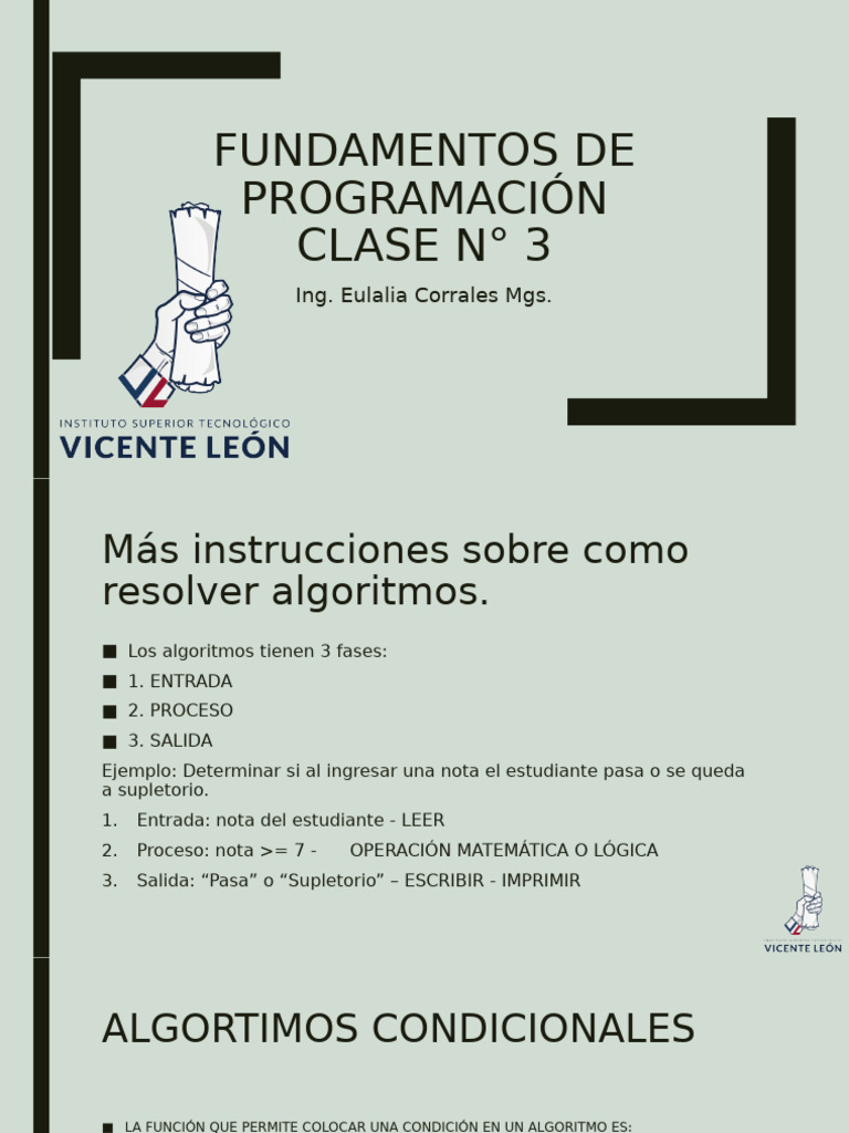 Fundamentos de programación CLASE 3 | PDF | Algoritmos | Ingeniería de software