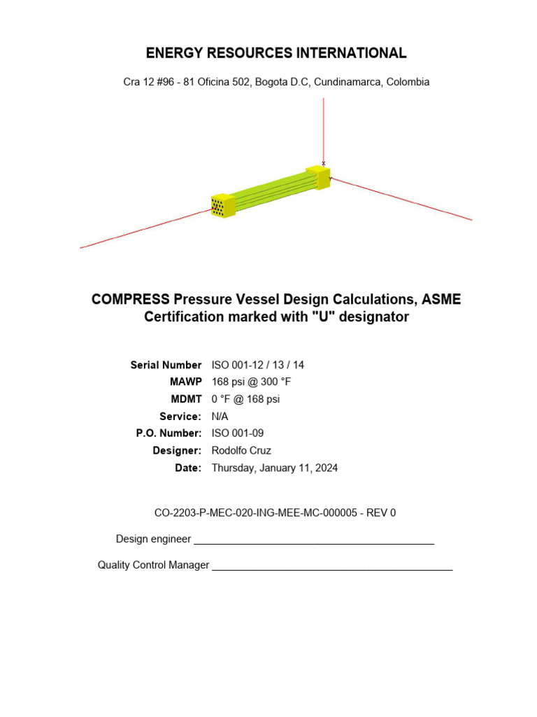 ASME Pressure Vessel Design Report | PDF | Gas Technologies | Continuum ...