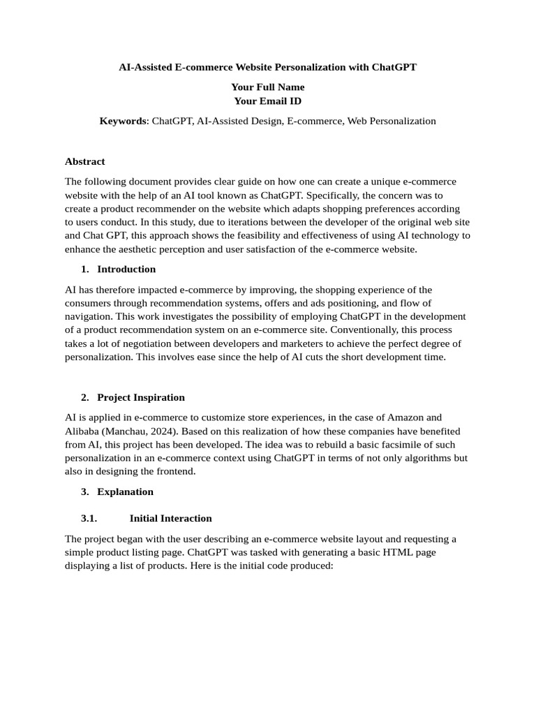 AI-Assisted E-commerce | PDF | E Commerce | Artificial Intelligence