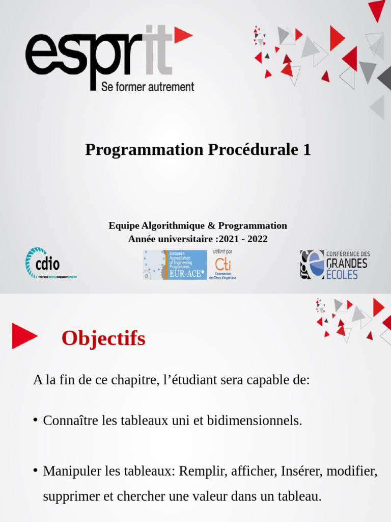4 - Les Tableaux | PDF | C (Langage de programmation) | Programmation informatique