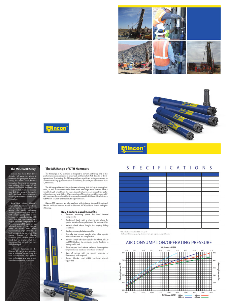 Mincon MR Range DTH Hammers Overview | PDF | Drill | Drilling