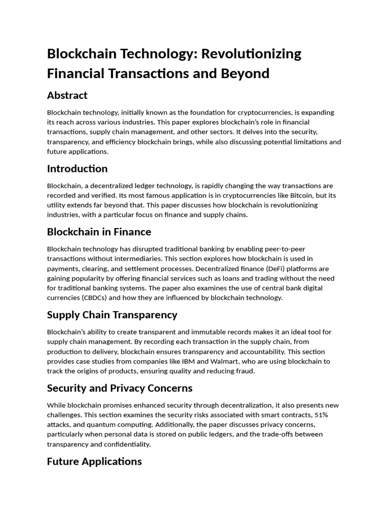 Blockchain Technology | PDF | Cryptocurrency | Economies