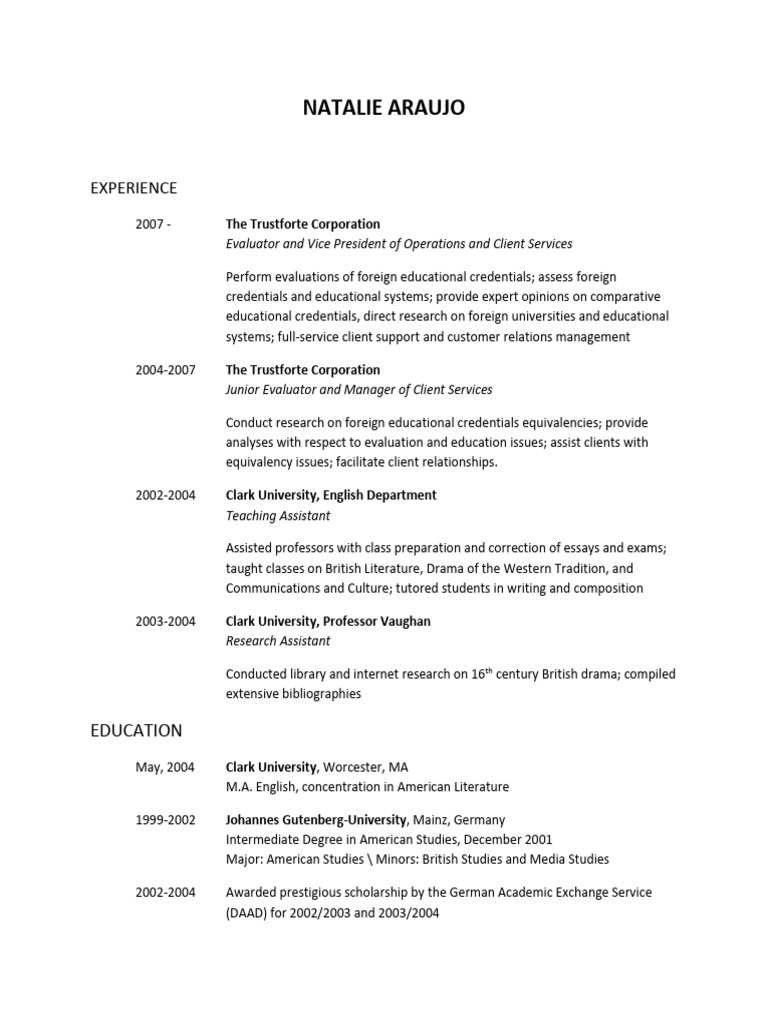 Natalie Araujo's Professional Profile | PDF | Social Science | Language ...