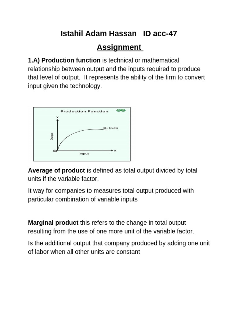 Assignment Economic | PDF | Production Function | Labour Economics