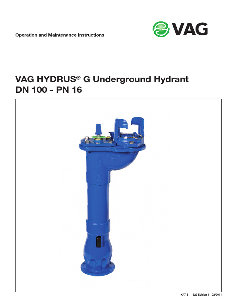 KAT-B 1622 Hydrus-G-DN100 Edition1 02-11 EN | PDF | Valve | Pipe (Fluid Conveyance)