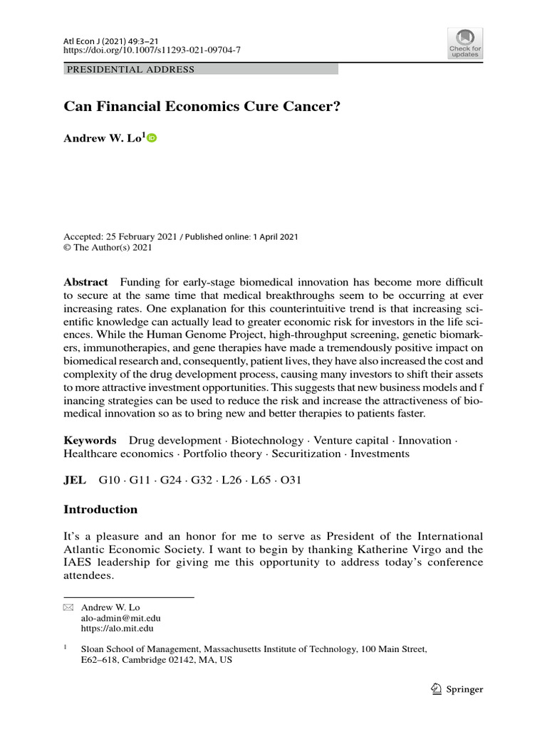 Can Financial Engineering Cure Cancer? | PDF | Sharpe Ratio | Beta (Finance)