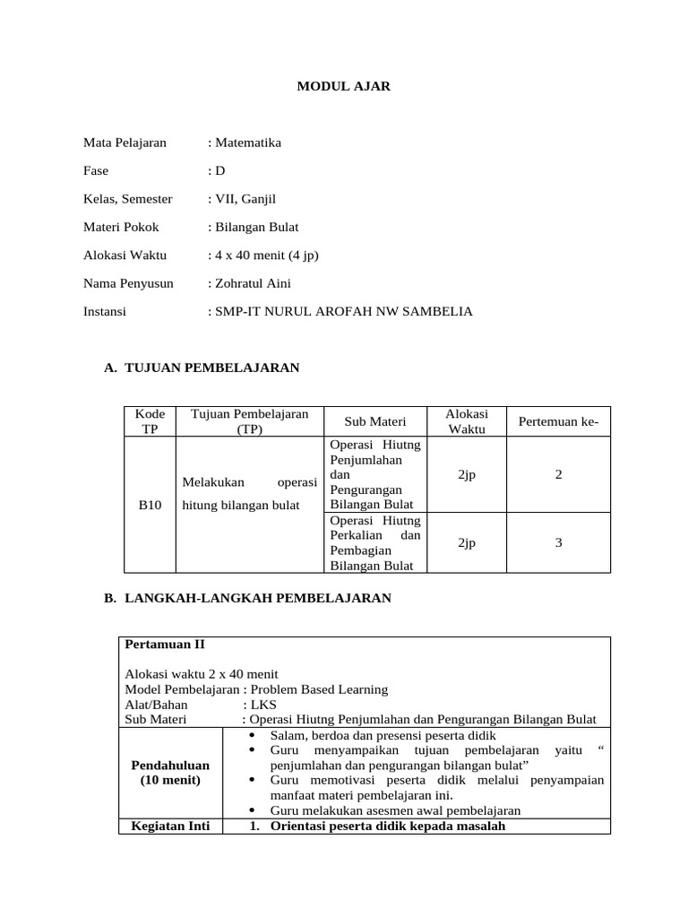Modul Ajar (RPP) | PDF
